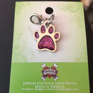 Rockin Doggie | Jewelry | Nwt Rockin Doggie Glitter Pink Paw Print ...